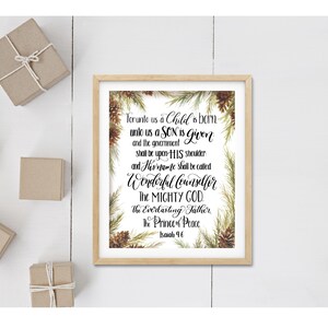 Isaiah 9:6 for Unto Us a Child is Born Christmas Scripture Wall Art ...
