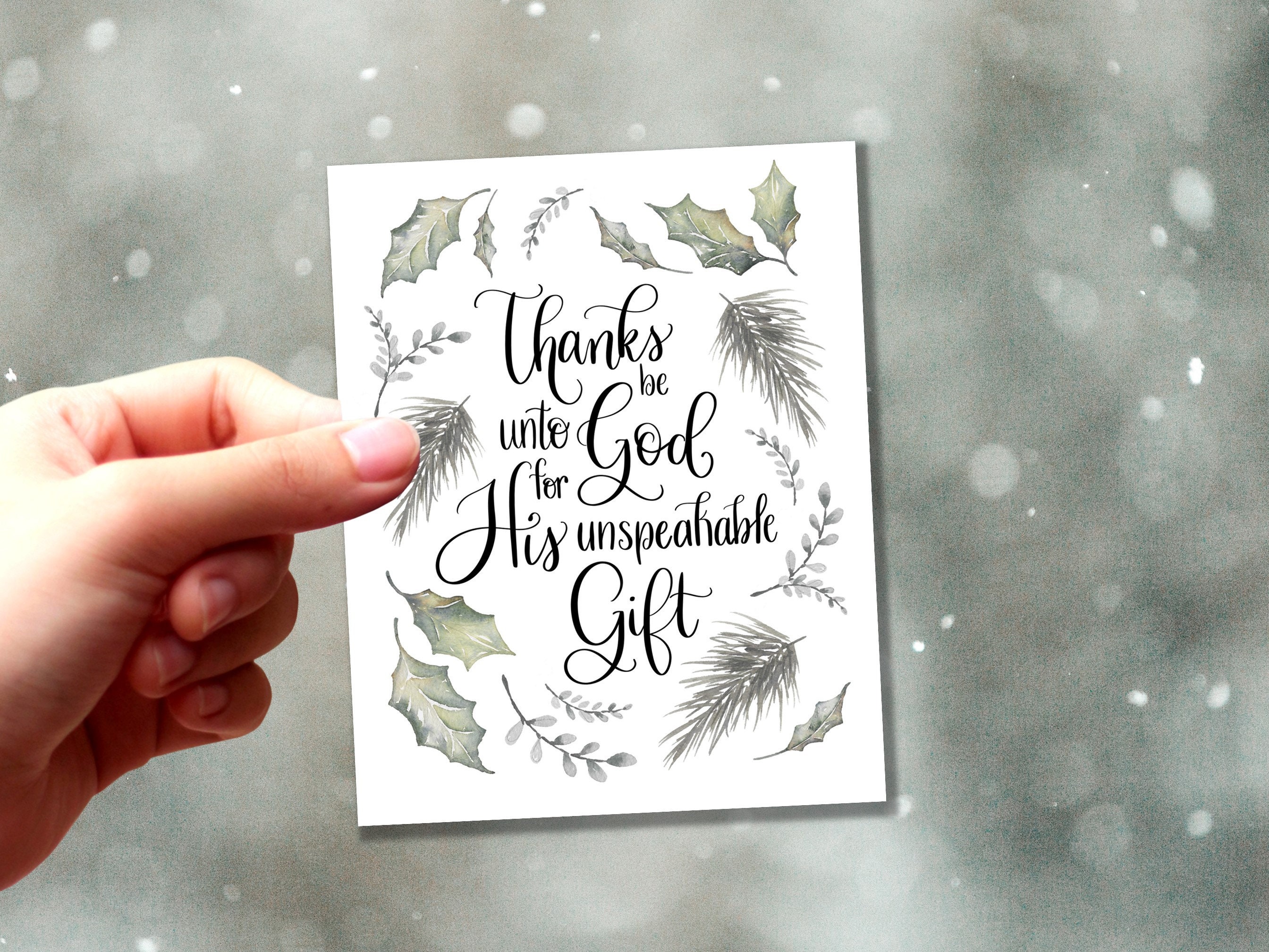 Christian Christmas Printable Greeting Card Set With Scripture, for ...