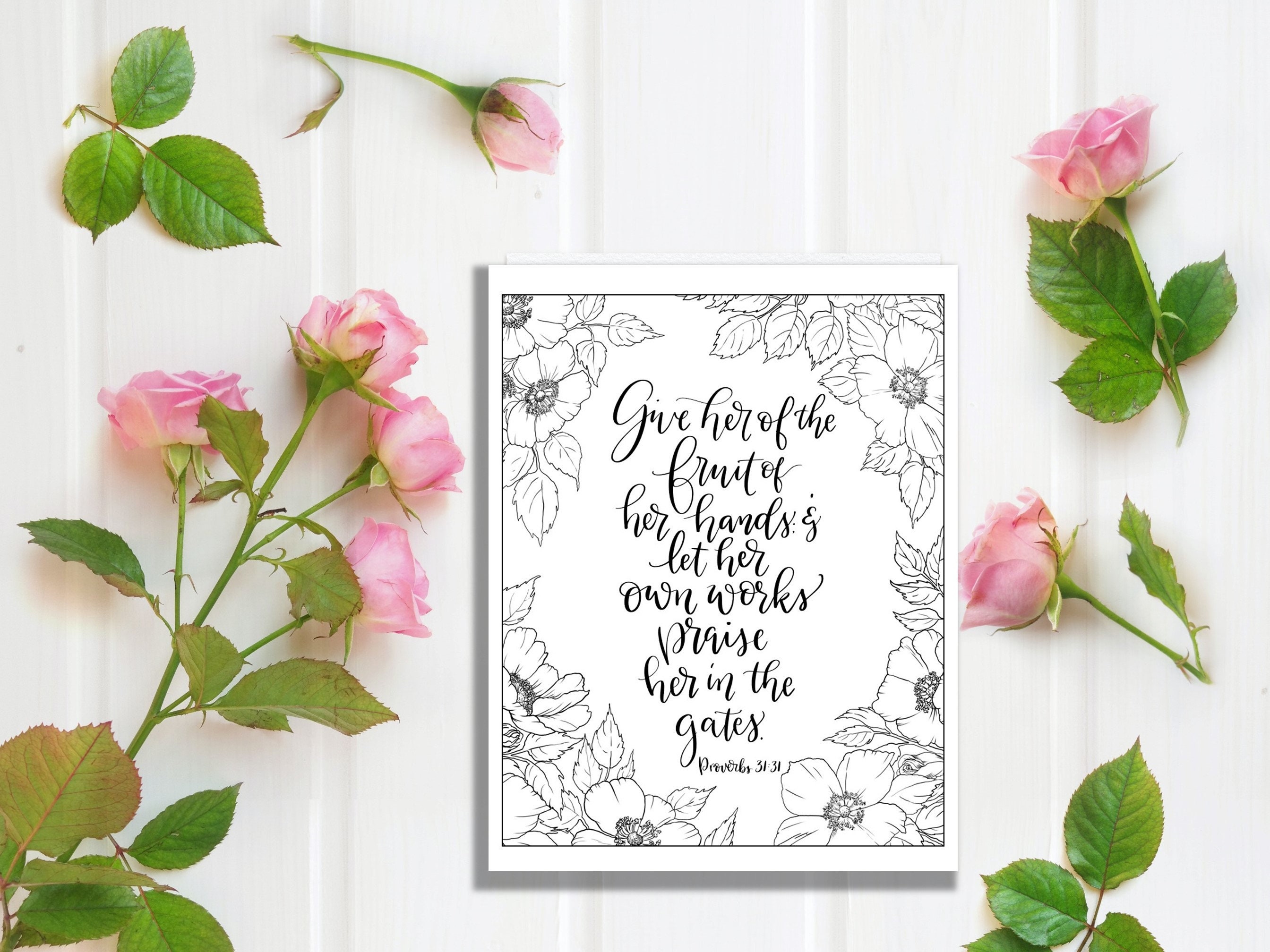 Christian Mother's Day Coloring Pages, Bible Verse Coloring Gift for ...