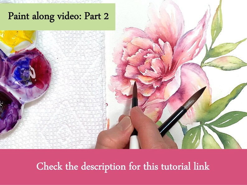 Flower Painting Outline to Trace, Peony Outline and Coloring Page With ...