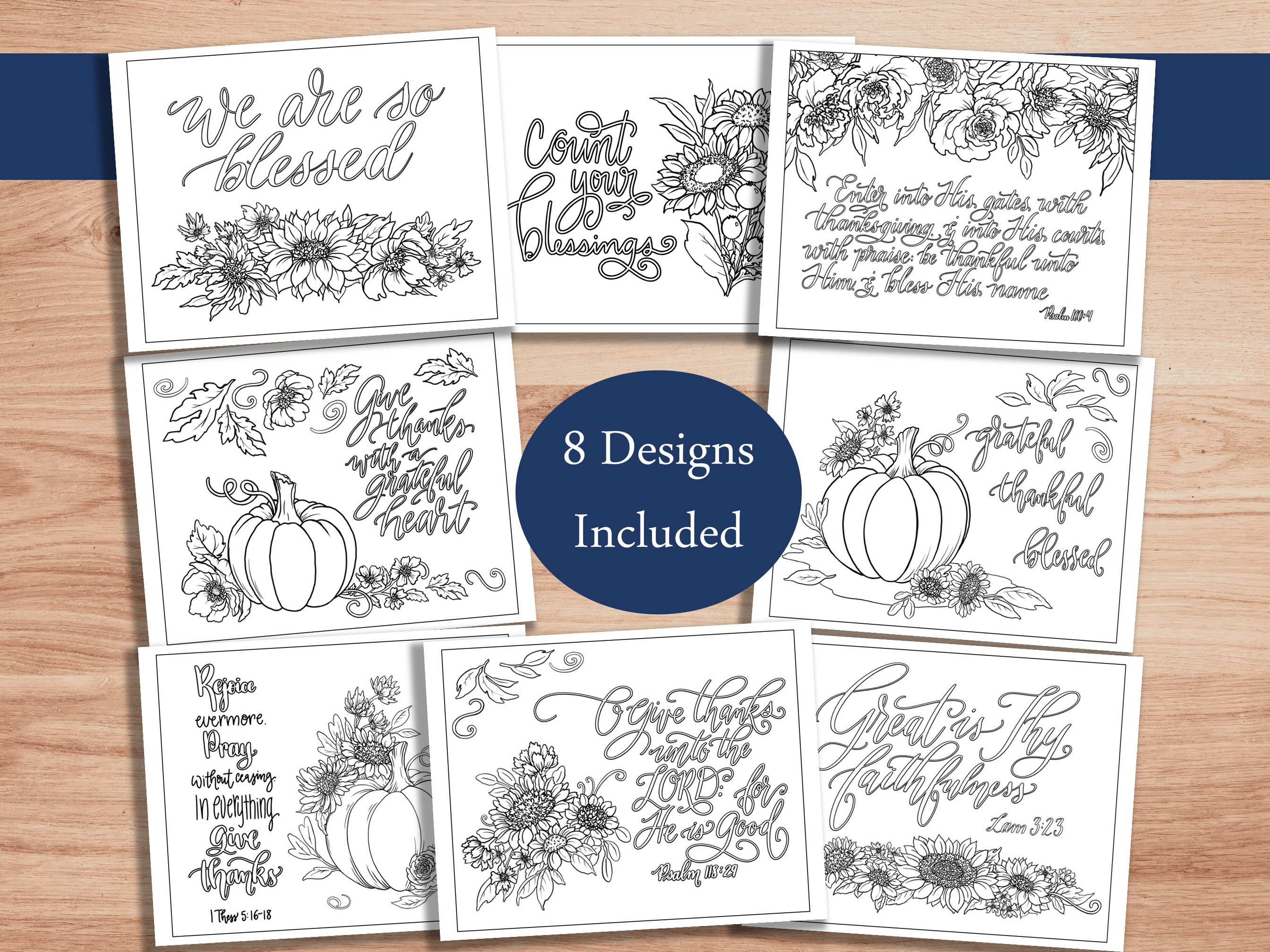 Autumn Christian Coloring Page Bundle, Scripture Coloring Sheets Fall ...