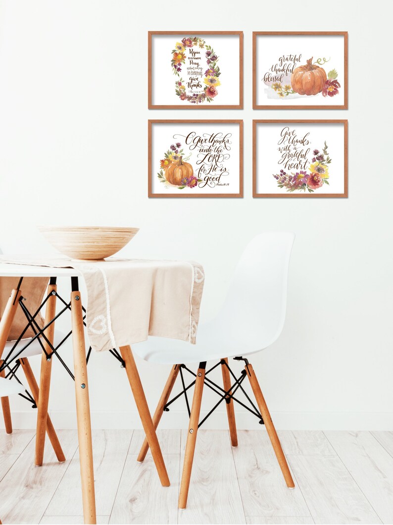 Give Thanks to the Lord Printable, Thanksgiving Bible Verse Set of 4 ...