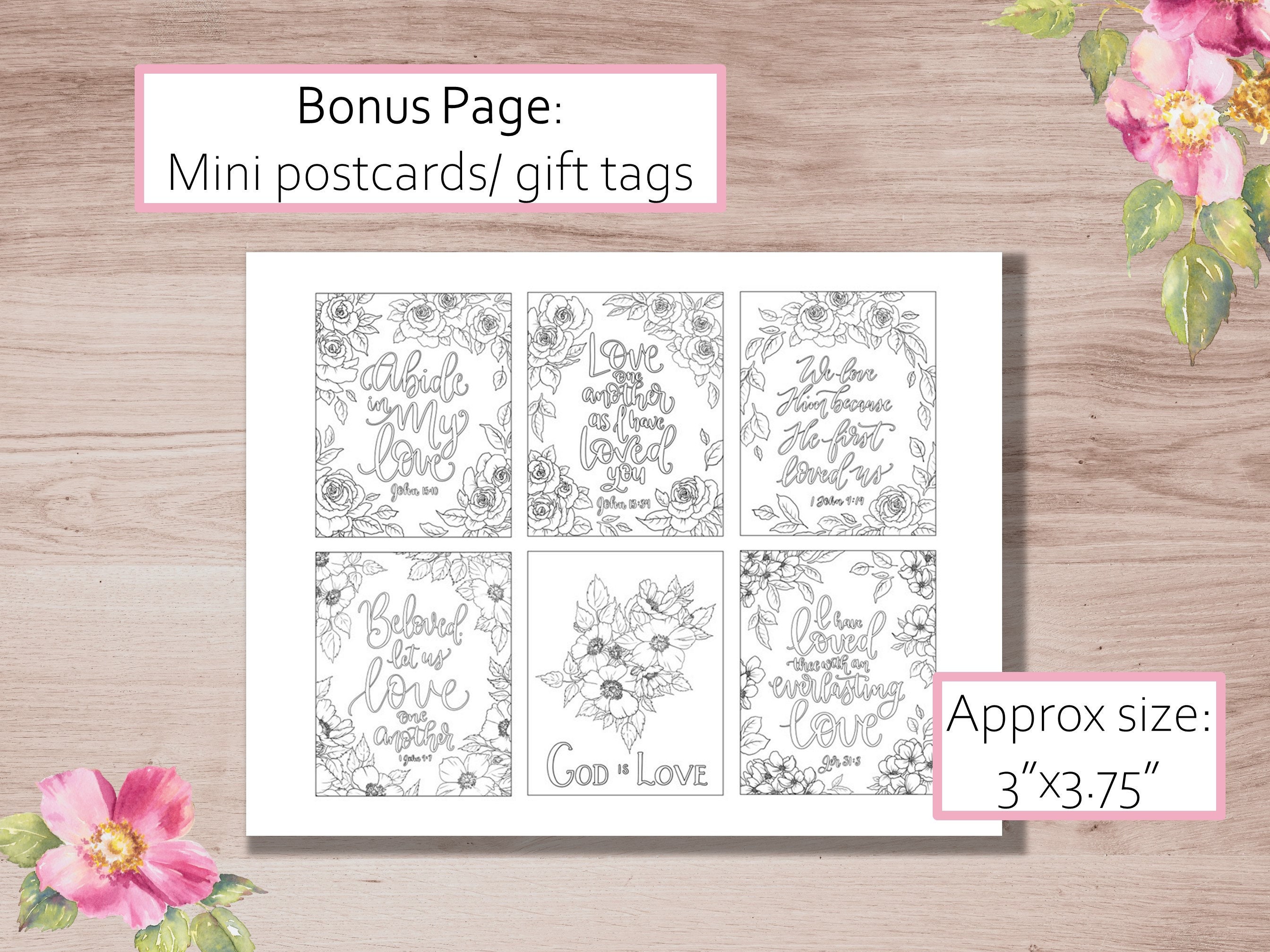 Christian Valentines Day Coloring Card Set With Bible Verses Valentine ...