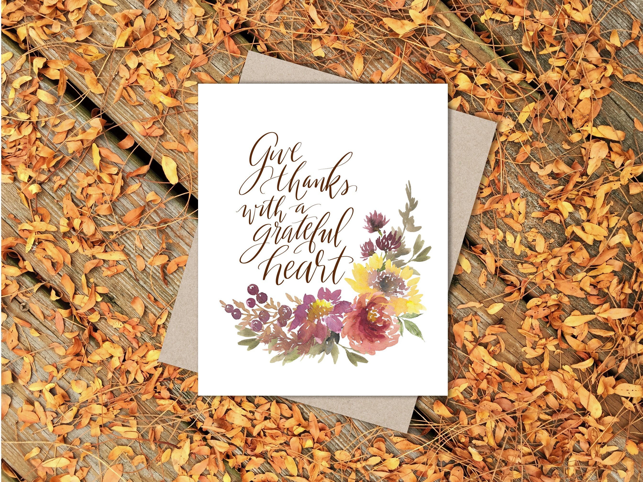 Christian Printable Fall Notecard With Scripture, Thanksgiving ...