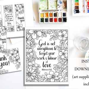 Teacher Appreciation Coloring Card With Bible Verse for Teacher ...