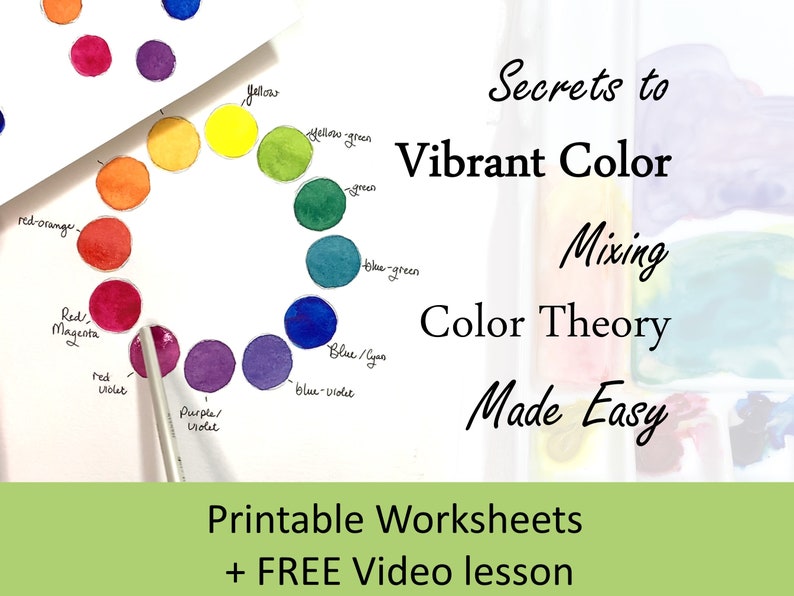 Color Theory Worksheet Printable Bundle Basic Color Wheel to Color in ...