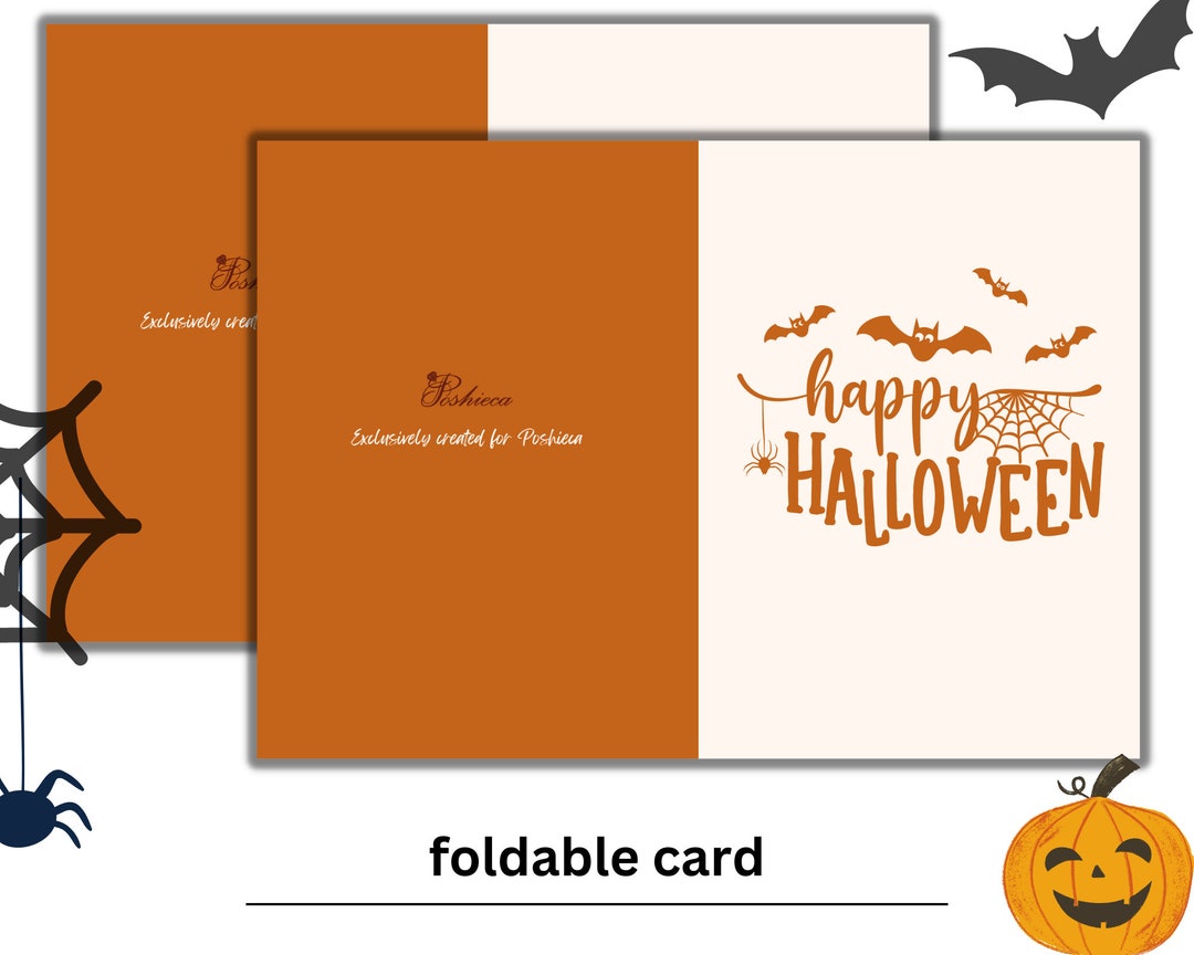 Foldable Halloween Greeting Cards Greeting Cards Halloween - Etsy