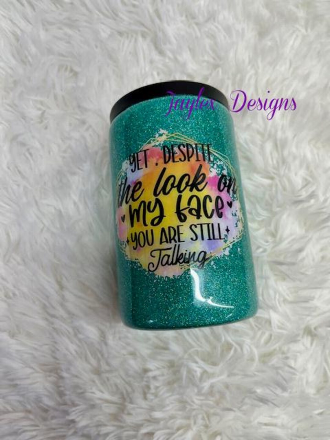 Teal Glitter Can Koozie | Glitter Tumbler | You're Still Talking ...