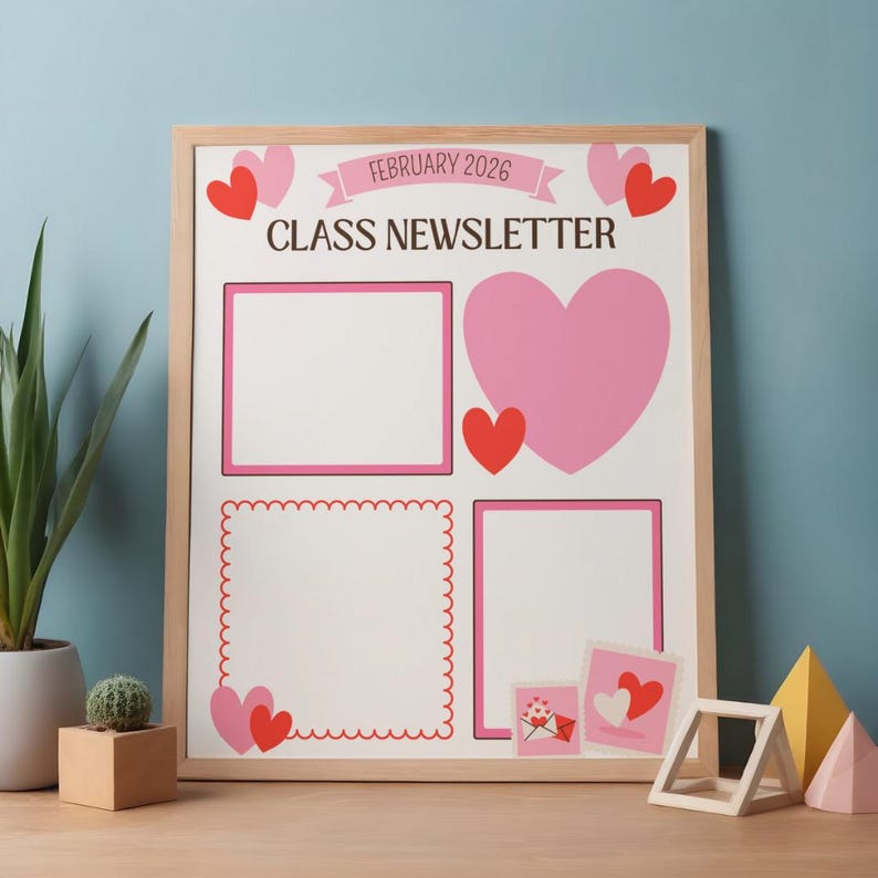 Illustrative Style Valentine's Day Class Newsletter Screen-free ...
