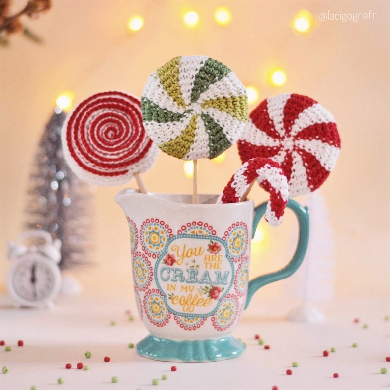 Crochet Pattern : Christmas Candy Ornaments Amigurumi Lolipop Toy (PDF ...