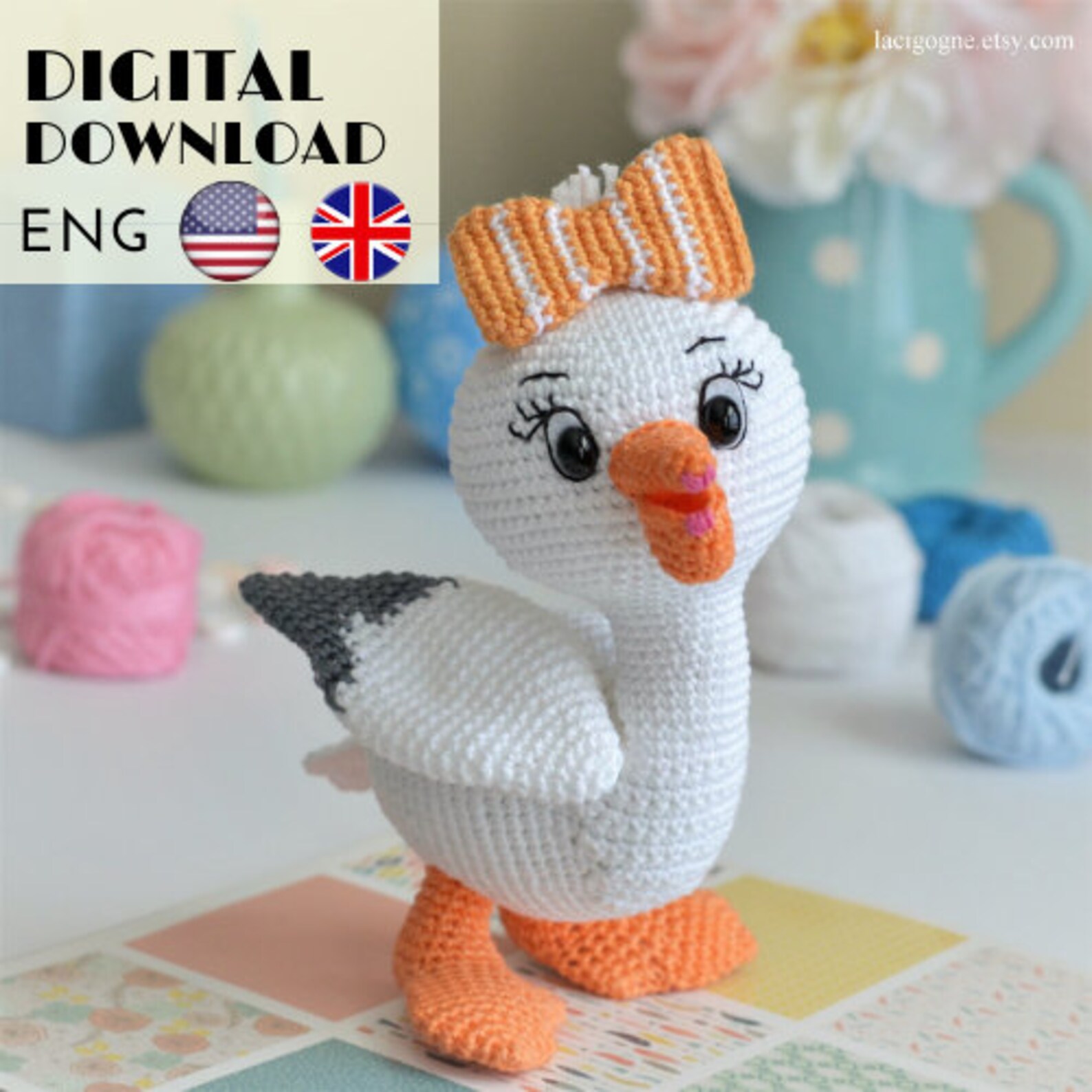 Pelican Crochet Pattern Amigurumi Pelican Pattern Pelican - Etsy