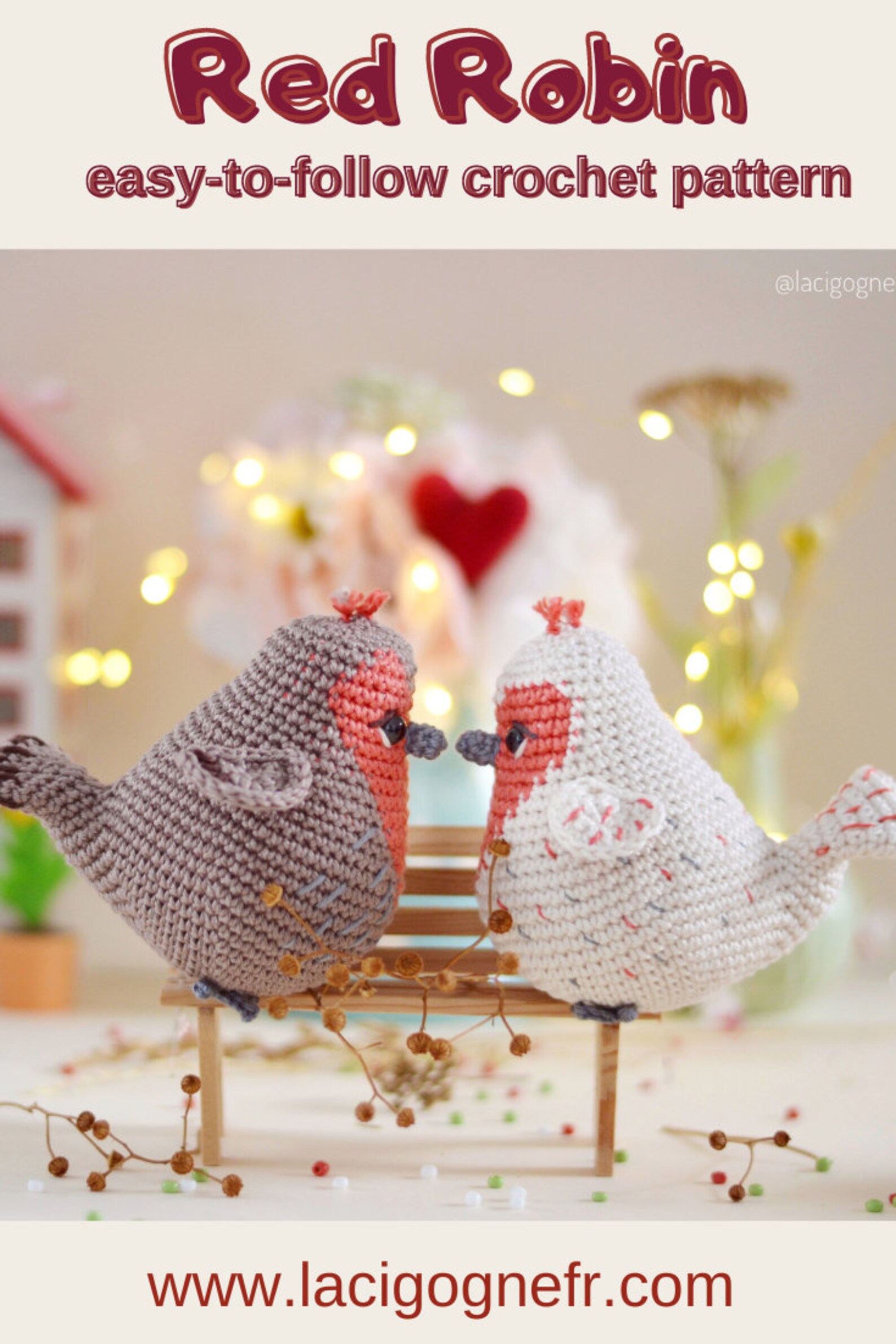 Mother's Day Decor : Red Robin Crochet Pattern Amigurumi - Etsy