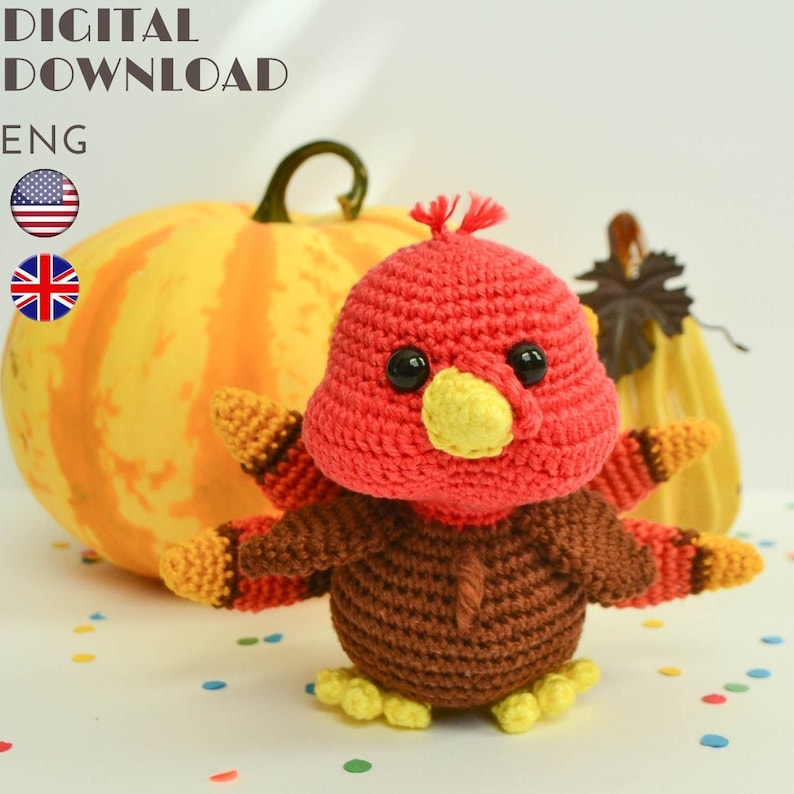 Don the Turkey Crochet Pattern Amigurumi Turkey Toy Turkey - Etsy