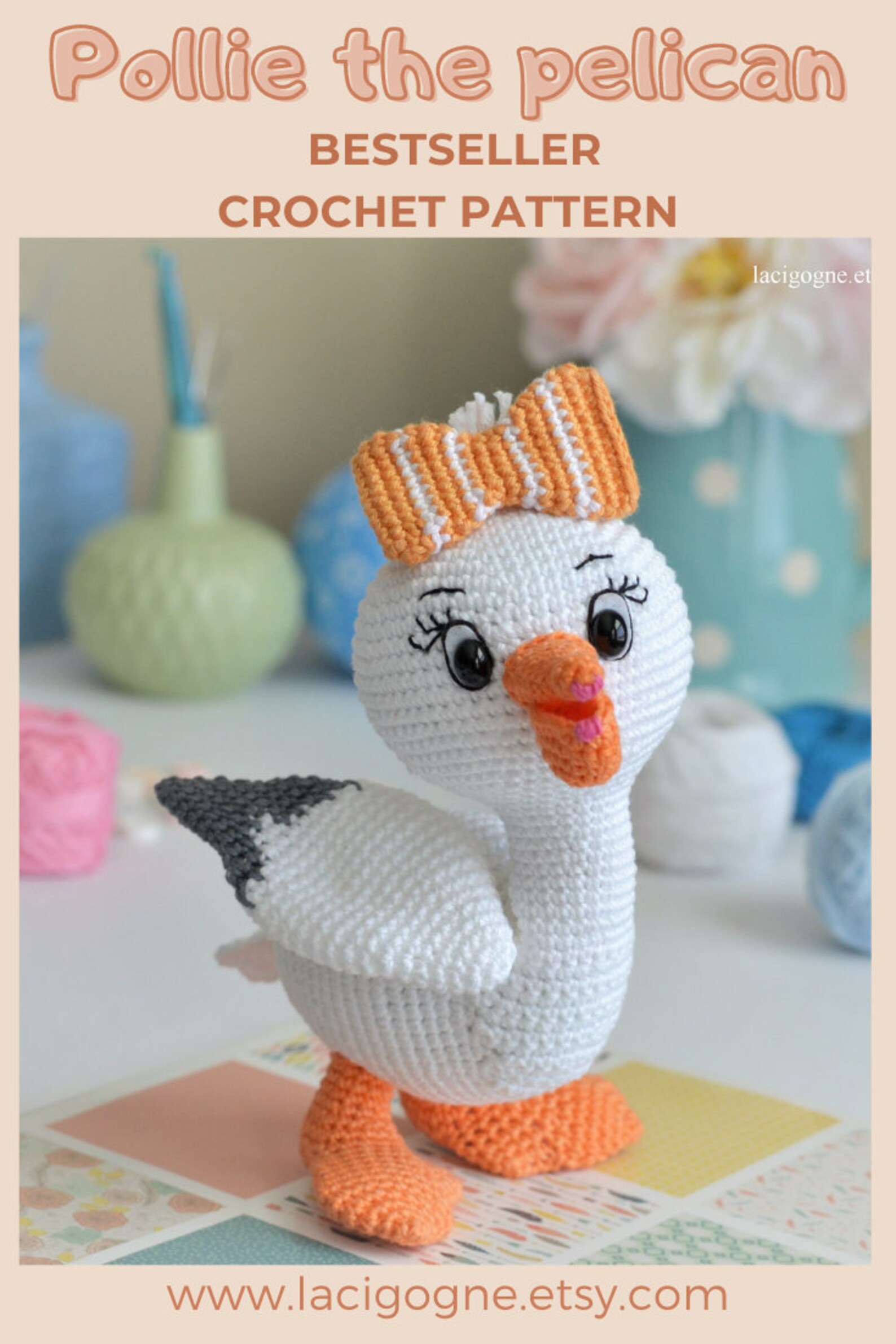 Pelican Crochet Pattern Amigurumi Pelican Pattern Pelican - Etsy