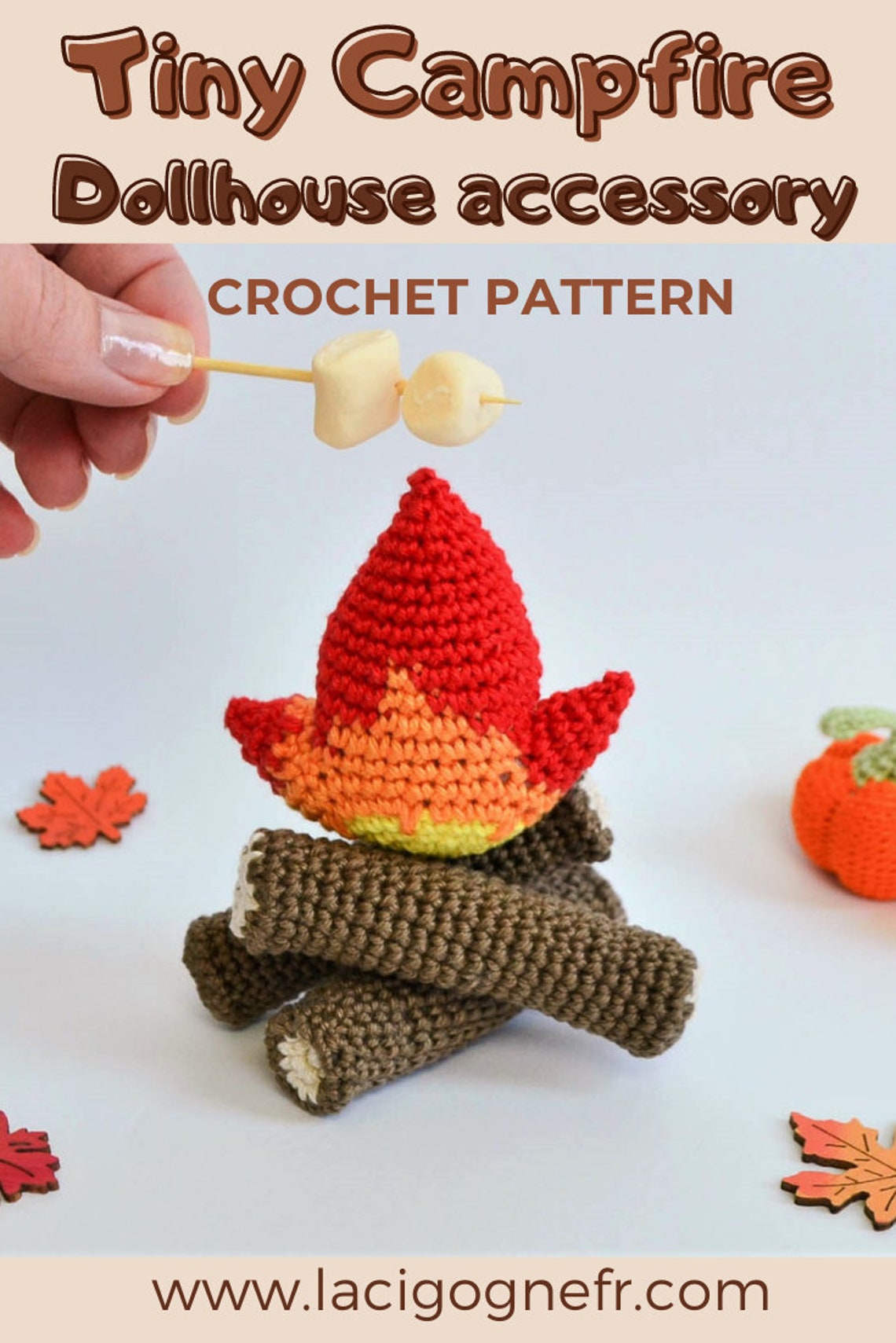 Dollhouse Decor : Campfire Crochet Pattern Amigurumi Bonfire | Etsy