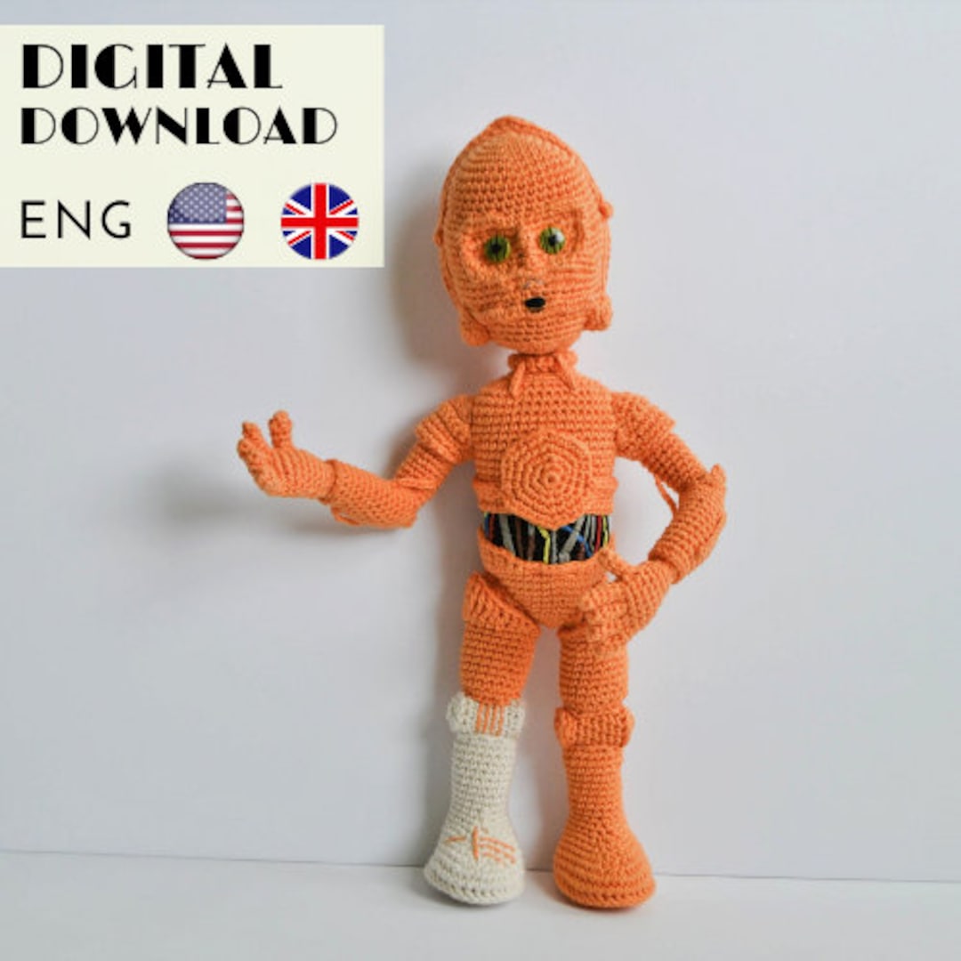 Gold Galactic Robot Crochet Pattern - Amigurumi Toy - Crochet Doll ...