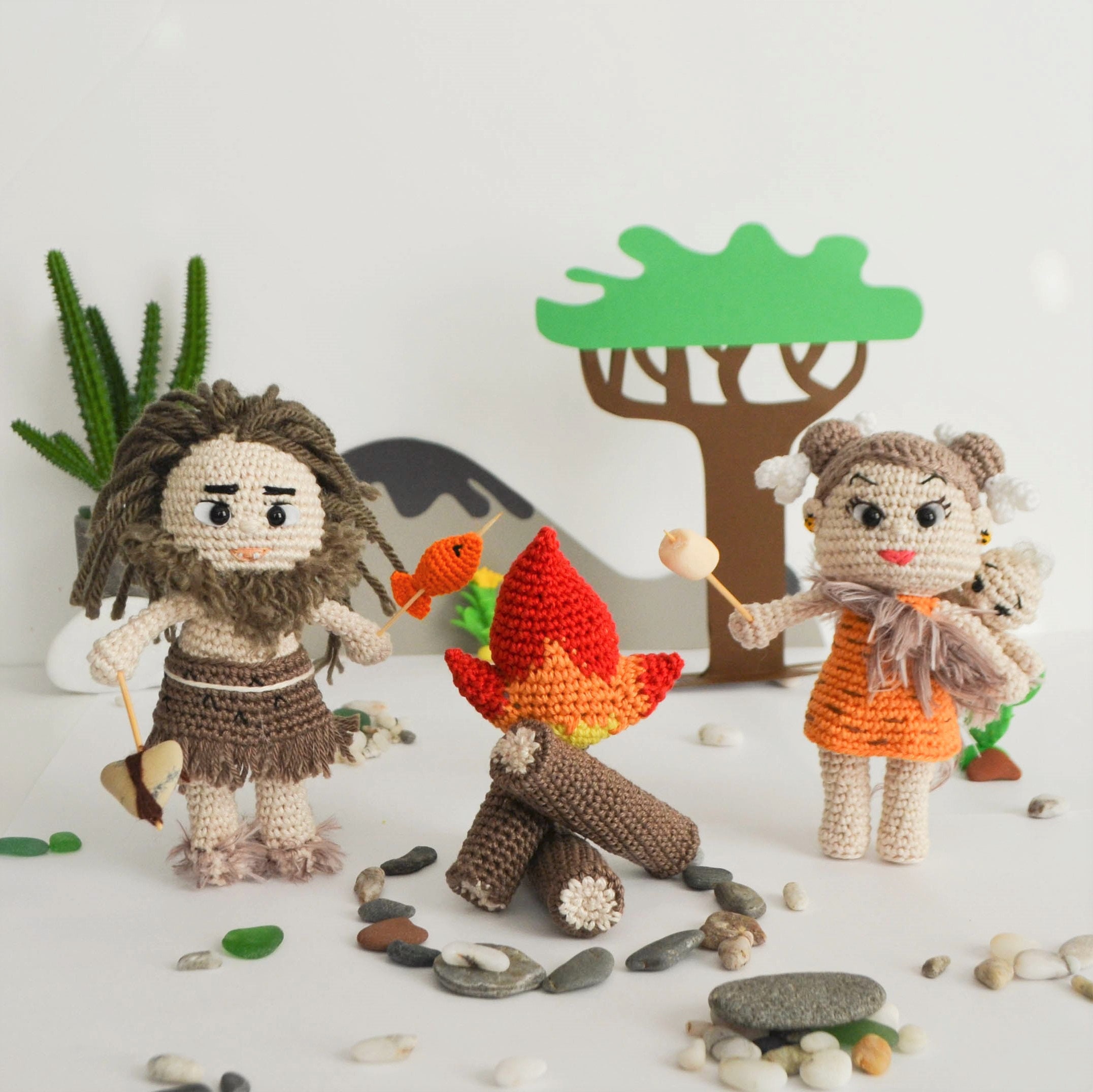 Caveman Family Crochet Pattern Amigurumi Doll Tiny Doll - Etsy