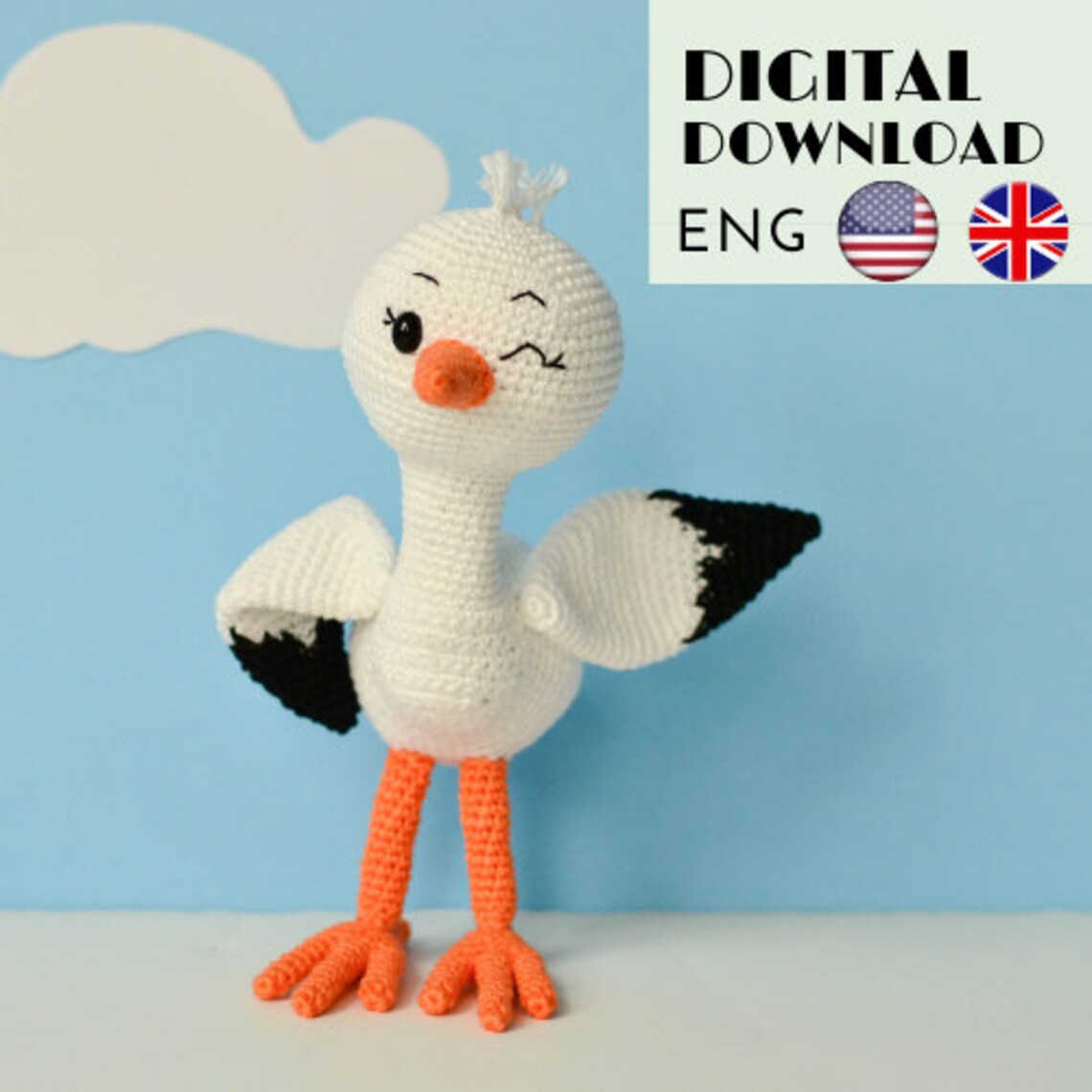 Stork Toy Crochet Pattern Amigurumi Stork Pattern Stork | Etsy