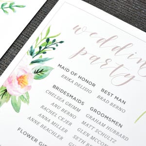 Editable Wedding Program Template | Pink, Blush Watercolor Florals ...