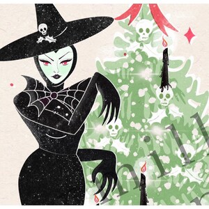 Printable Witchy Christmas Card / Vintage Christmas PDF / Print at Home ...