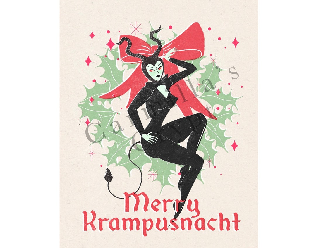 Printable Krampus Christmas Card / Spooky Christmas Card / Downloadable ...