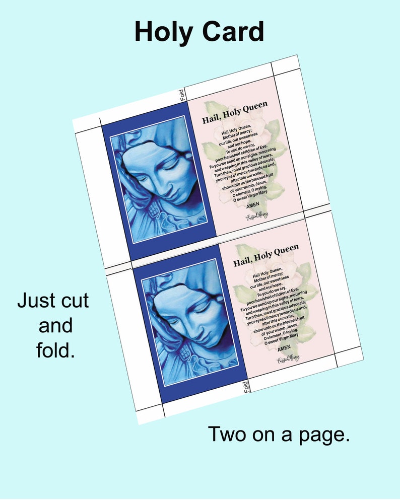 Printable Holy Card Head of the Madonna From La Pieta Digital Holy Card Instant Download Holy ...