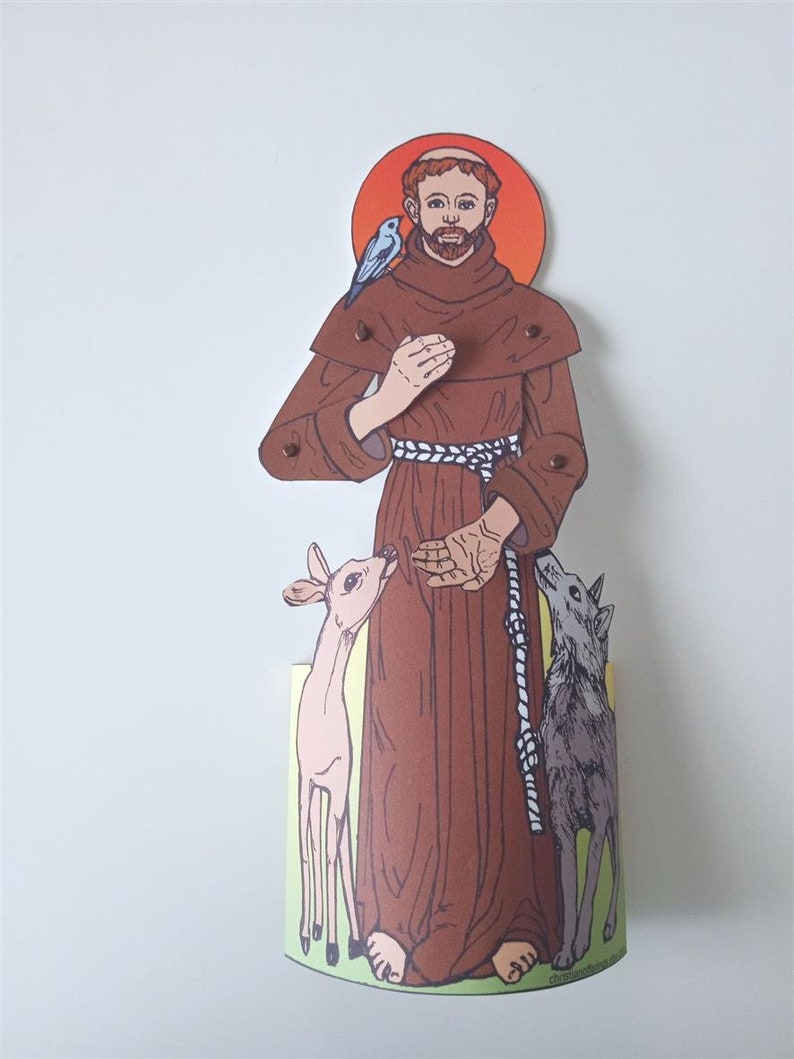 St Francis of Assisi Jointed Paper Doll, Patron Saint of Animals ...