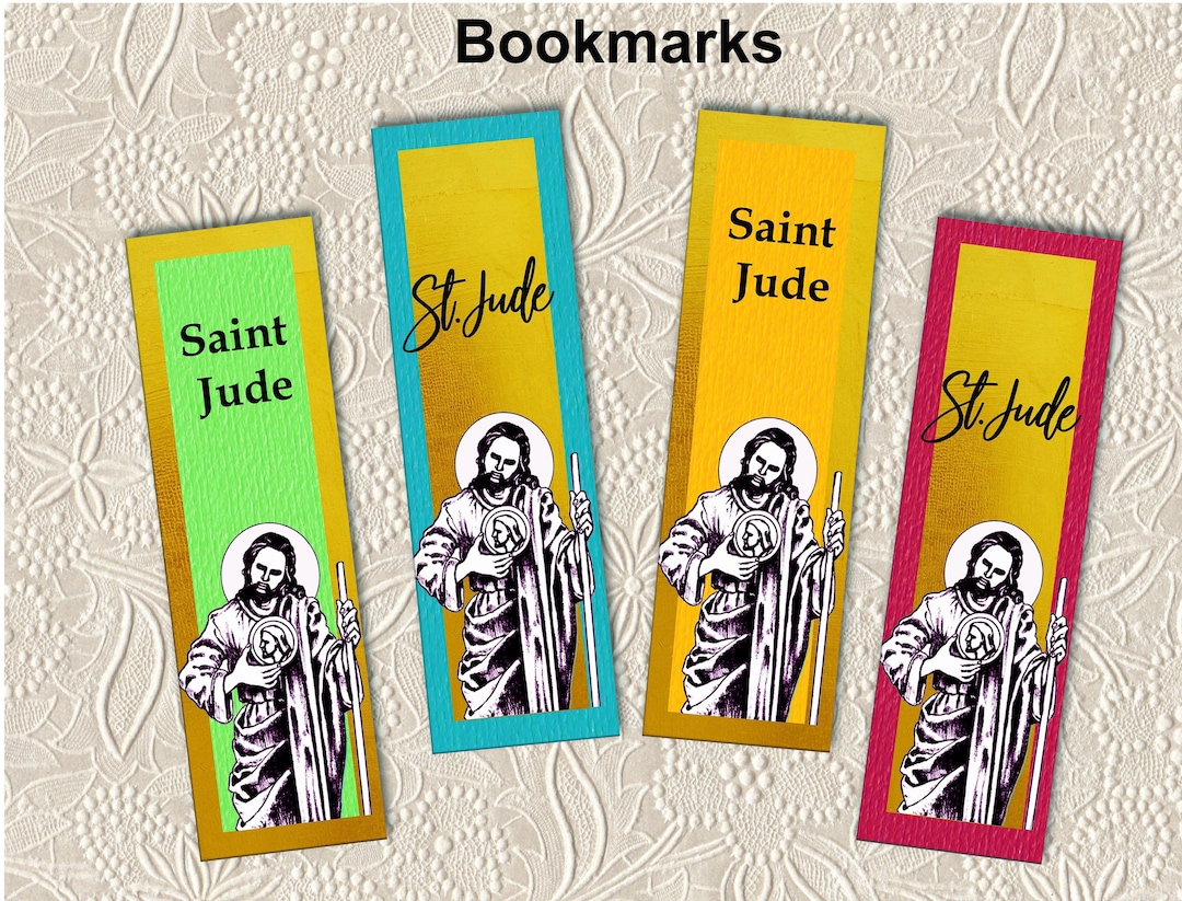 Saint Jude Bookmarks Printable Catholic Bookmark Digital Christian ...
