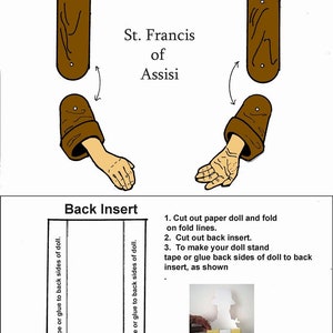 St Francis of Assisi Jointed Paper Doll, Patron Saint of Animals ...