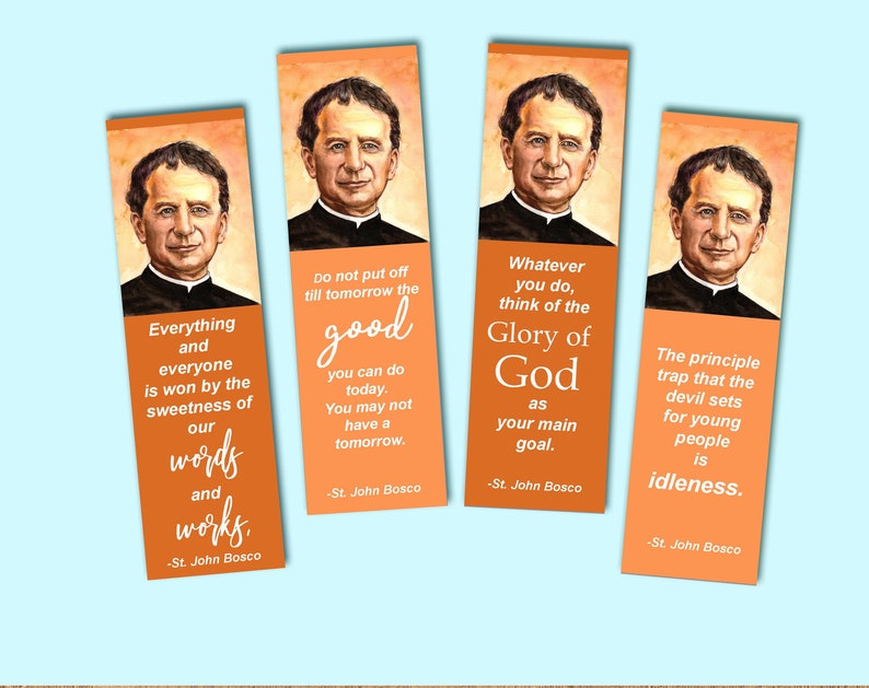 Saint John Bosco Bookmarks Printable Catholic Bookmark Digital ...