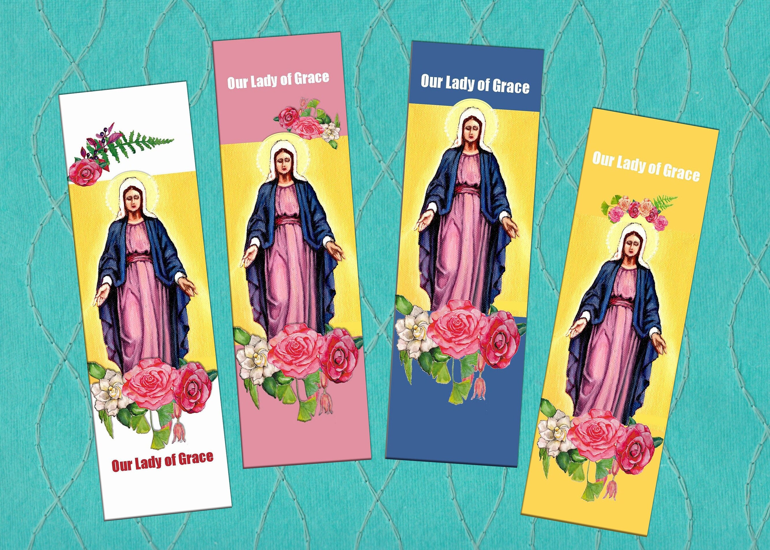 Our Lady of Grace Blessed Virgin Bookmarks Printable Catholic Bookmark ...