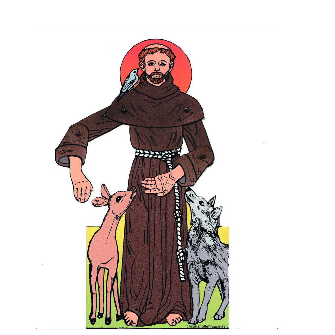 St Francis of Assisi Jointed Paper Doll, Patron Saint of Animals ...
