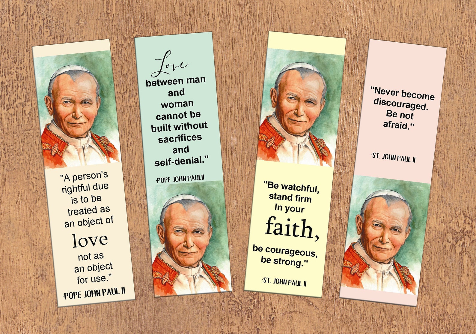 Saint John Paul II Bookmarks Printable Catholic Bookmark Digital ...