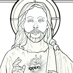 Jesus Coloring Page Sacred Heart of Jesus Coloring Page With FREE Jesus ...