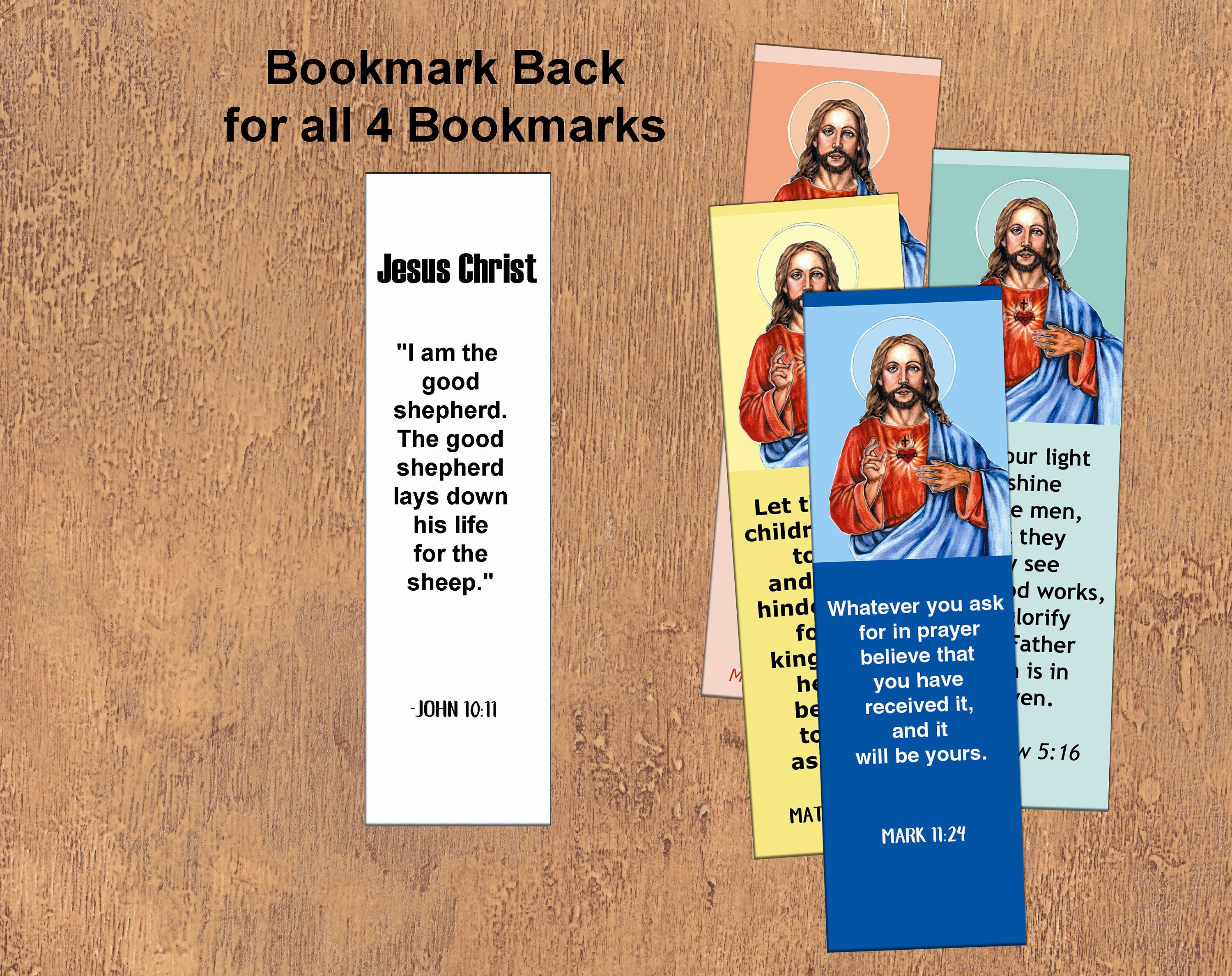 Jesus Bookmarks Printable Catholic Bookmark Digital Christian Bookmark ...