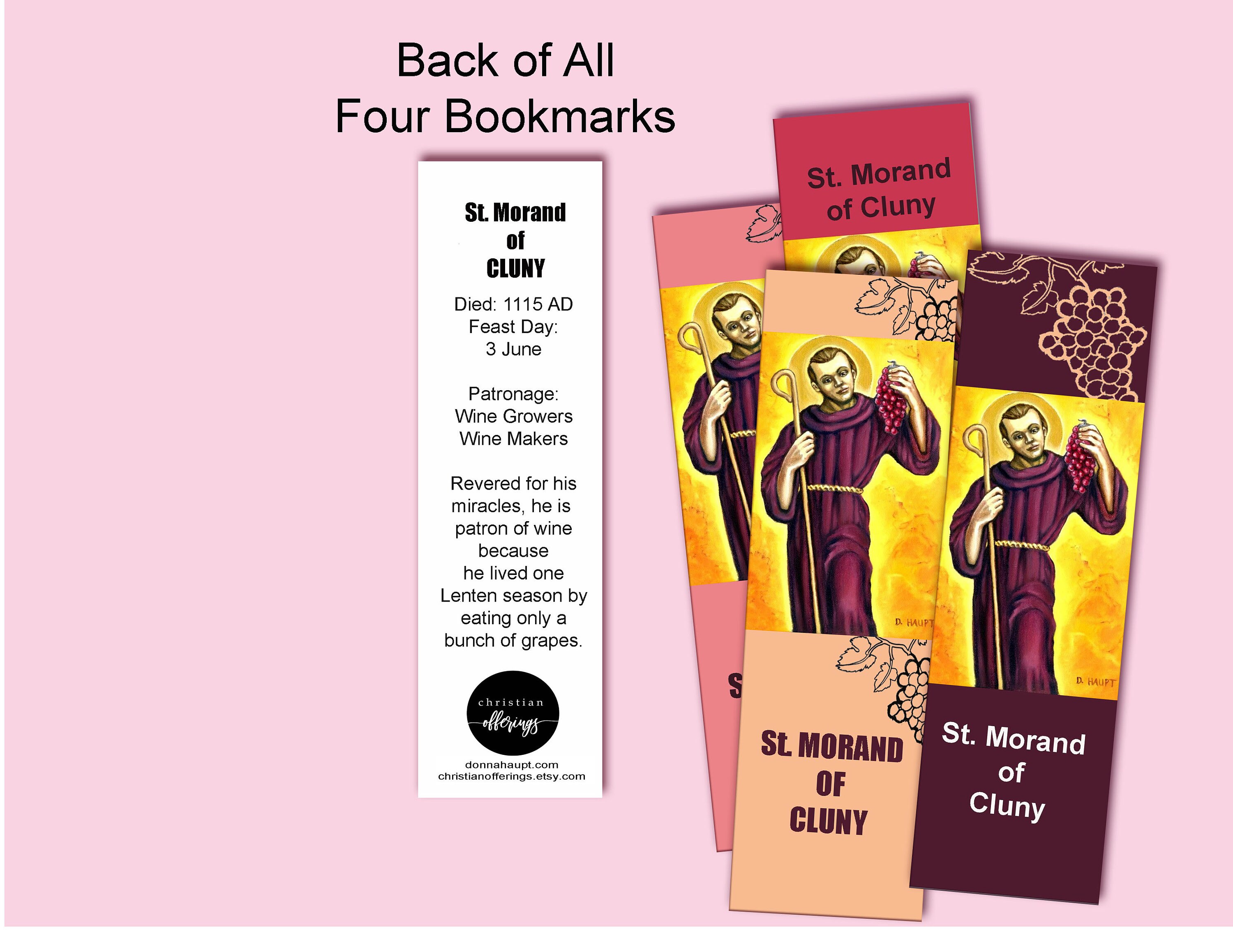 Saint Morand of Cluny, Patron Saint of Wine Makers, Bookmarks Printable ...