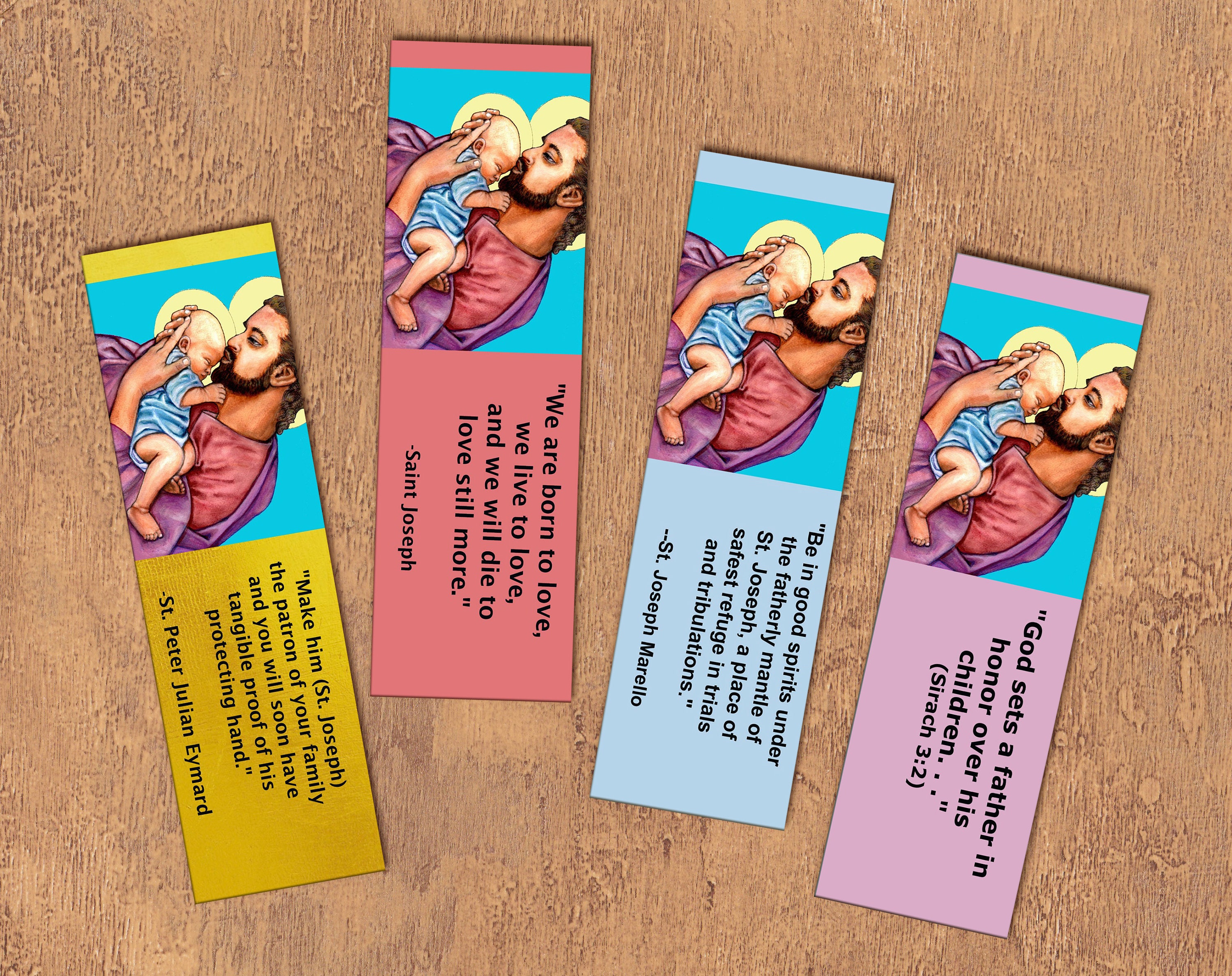 Jesus and Saint Joseph Bookmarks Printable Catholic Bookmark Digital ...