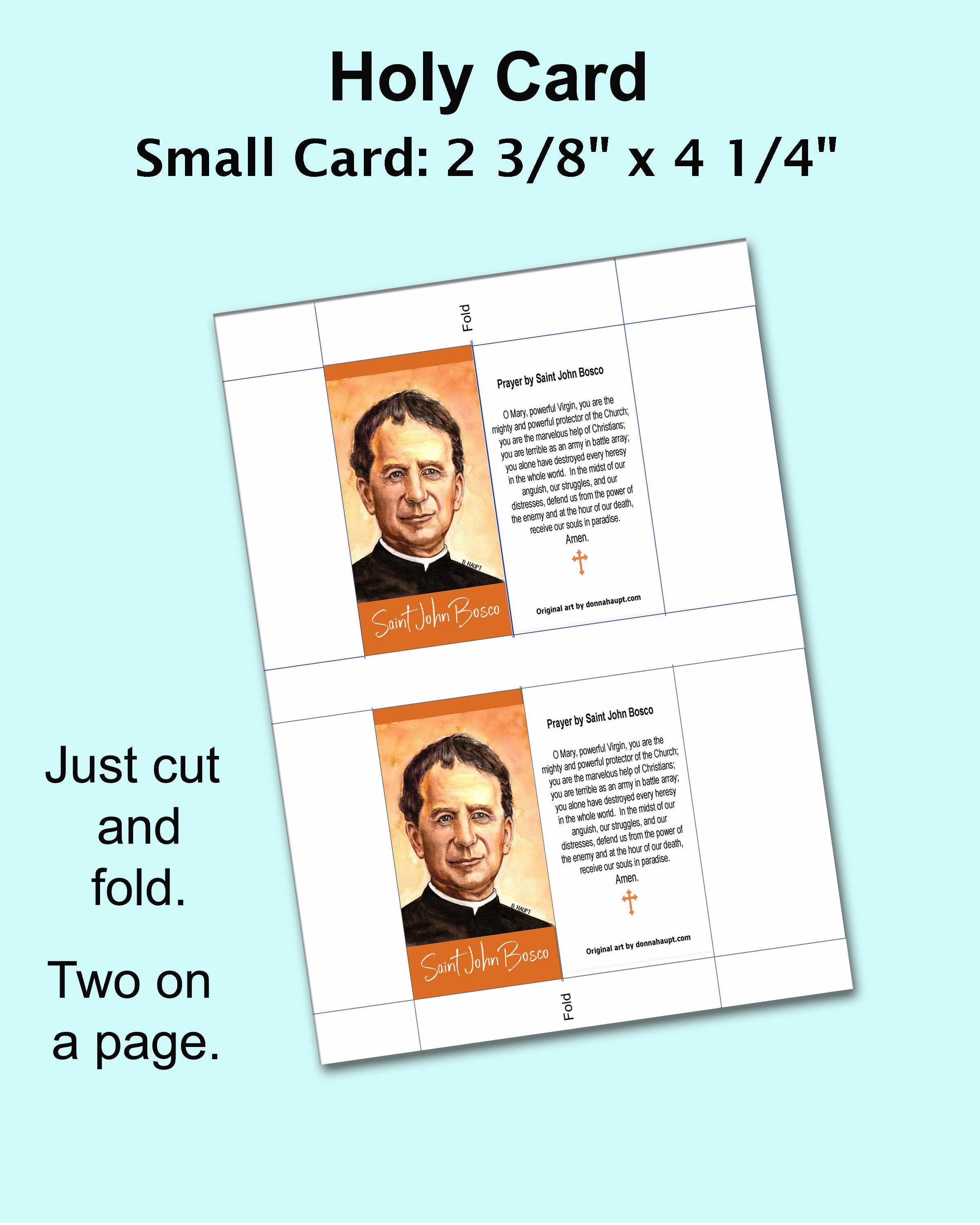 Printable Holy Card Saint John Bosco Digital Holy Card Instant Download ...