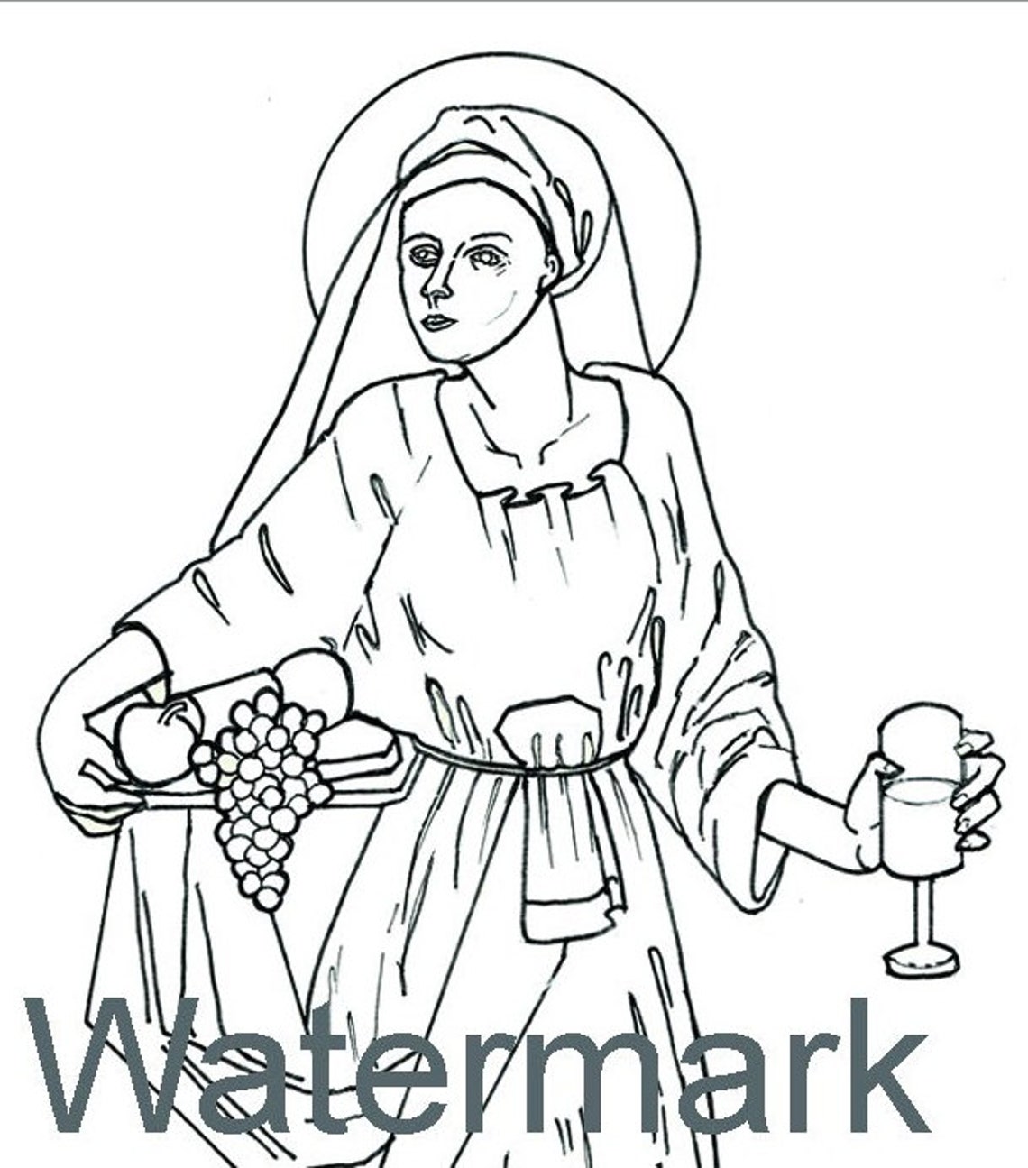 St. Martha Coloring Page St. Martha Patron Saint of Cooks Coloring Page ...