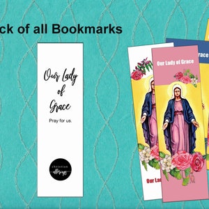 Our Lady of Grace Blessed Virgin Bookmarks Printable Catholic Bookmark ...