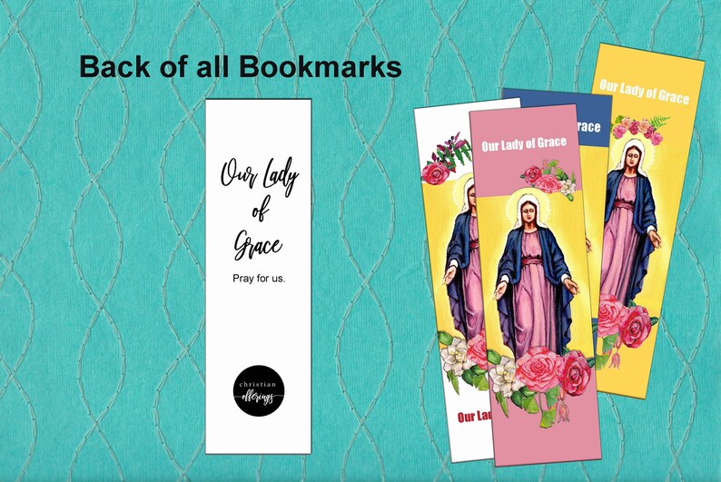 Our Lady of Grace Blessed Virgin Bookmarks Printable Catholic Bookmark ...
