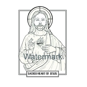 Jesus Coloring Page Sacred Heart of Jesus Coloring Page With FREE Jesus ...