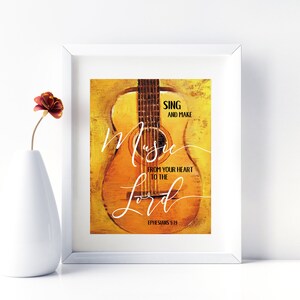 Ephesians 5:19 Sing and Make Music Printable Wall Art Bible Verse ...