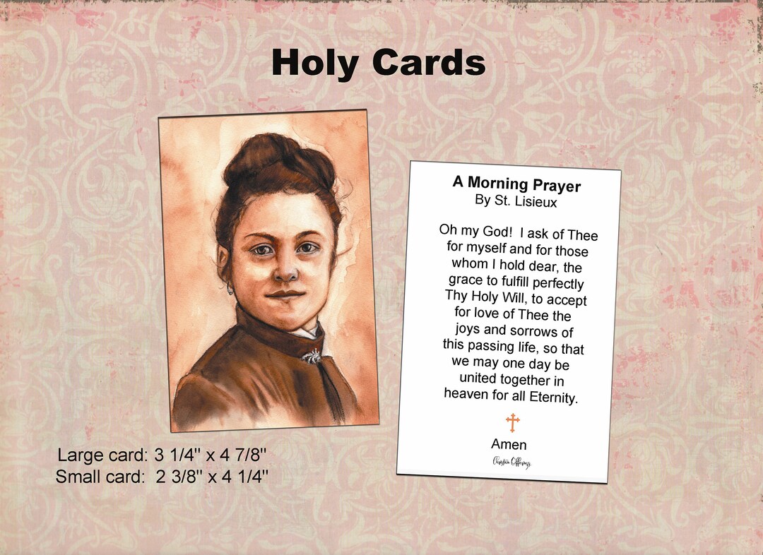 Printable Holy Card Saint Therese Lisieux Digital Holy Card Instant ...