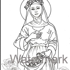 St. Rose of Lima Coloring Page Santa Rosa De Lima Coloring Page - Etsy