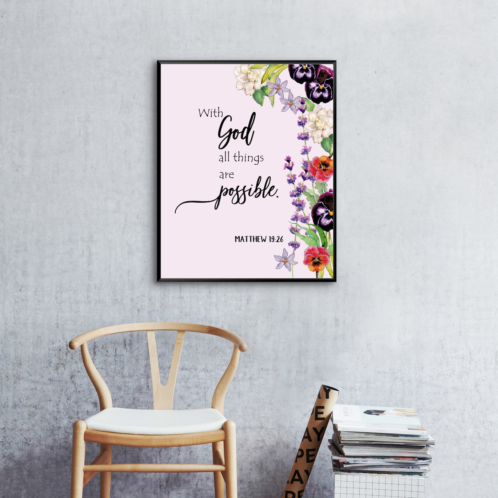 Bible Verse Matthew 19:26 With God All Things Are Possible Scripture ...