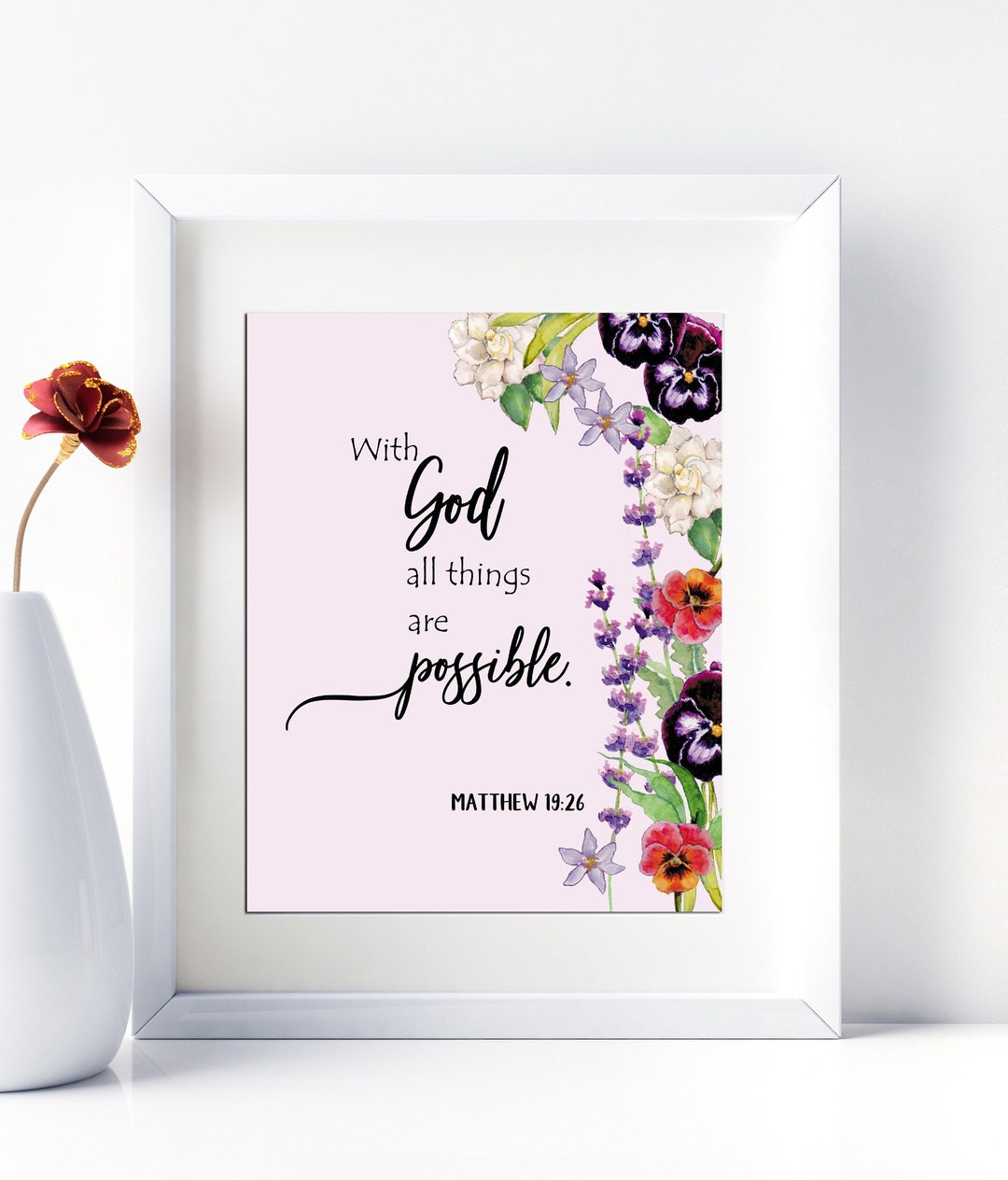 Bible Verse Matthew 19:26 With God All Things Are Possible Scripture ...