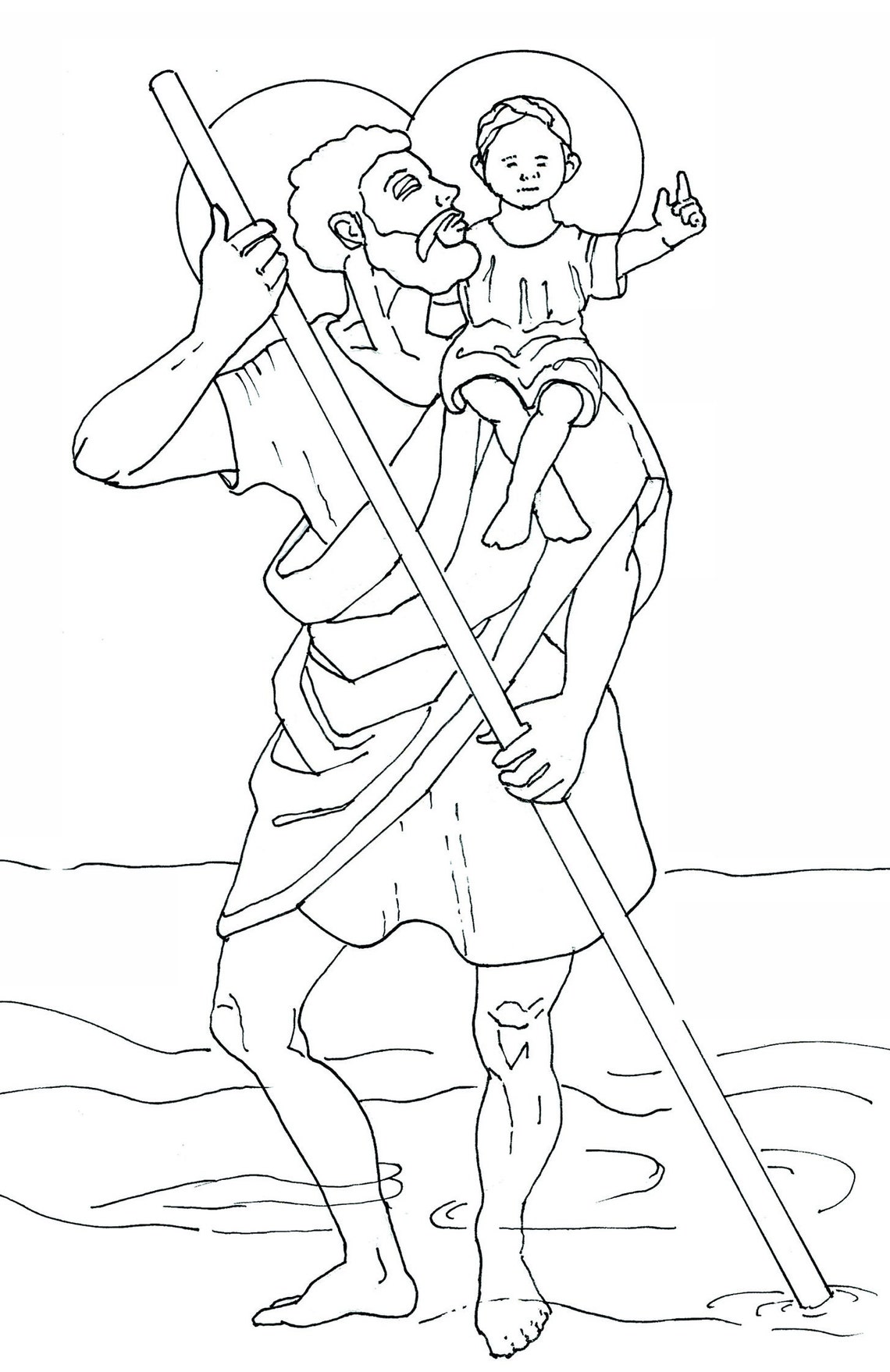 St Christopher Coloring Page St. Christopher Patron Saint of Travelers ...