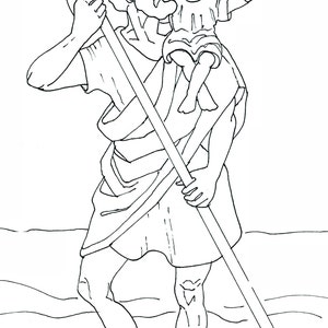 St Christopher Coloring Page St. Christopher Patron Saint of Travelers ...