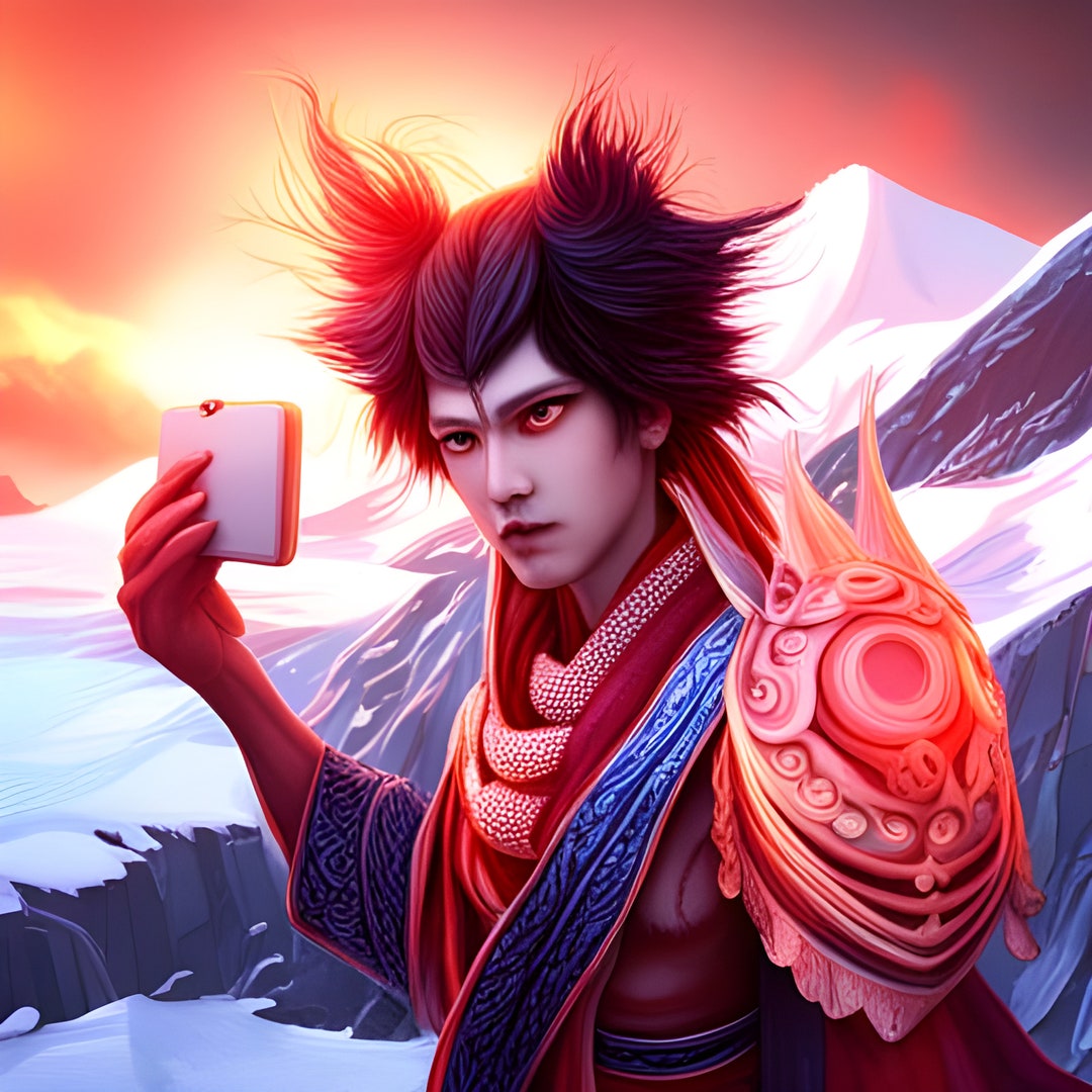 Shinto God Takes Selfie - Generative Content - Etsy